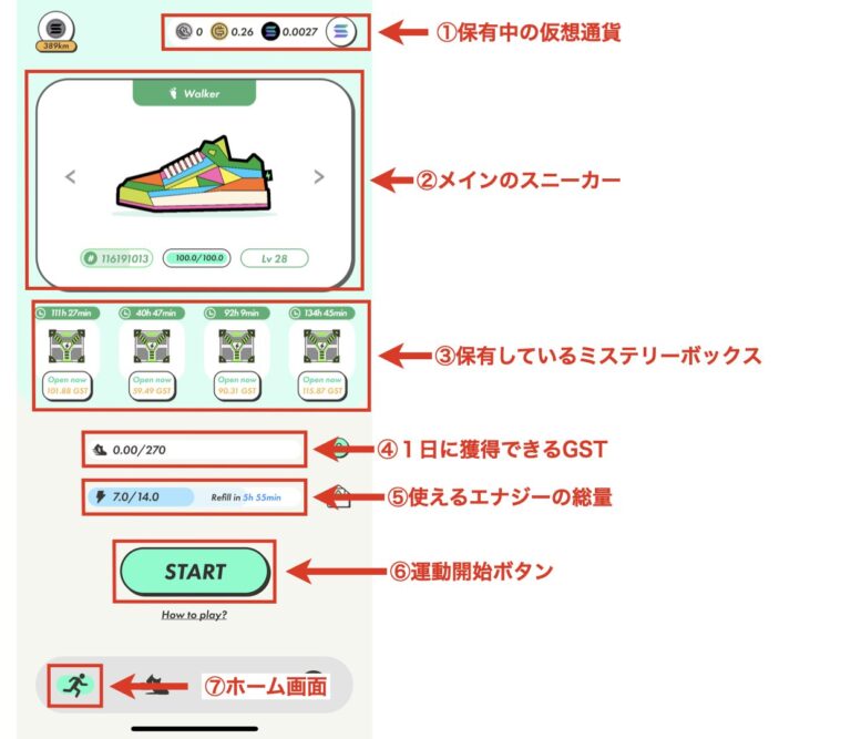 STEPN｜画面の見方と操作方法を解説 | ryoblog｜Web3 関連の情報サイト